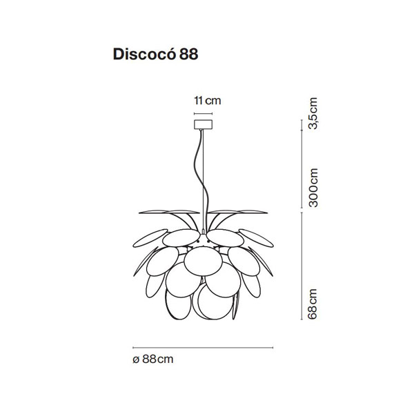 White Discoco 88 Pendant With 5M Suspension Wire (LED, TRIAC Dimmable ...