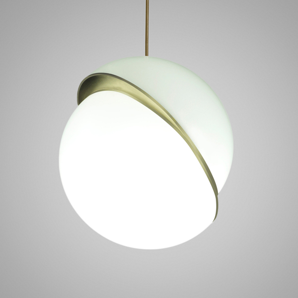 Brushed brass Crescent Pendant (LED, Triac Dimmable) by Lee Broom ...
