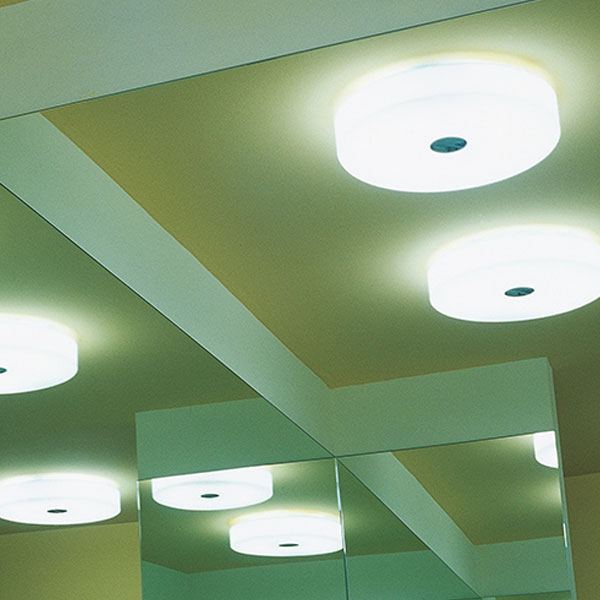 White Button Ceiling Lamp (Fluorescent, Non-Dimmable) by Flos ...