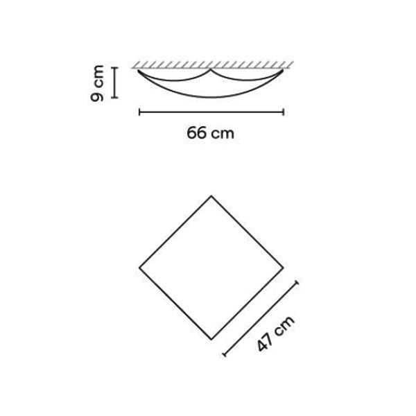 White Glass Quadra Ice 1134 Ceiling Lamp (Halogen, Non-Dimmable) by ...