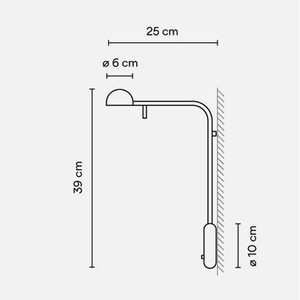 Black Pin 1680 Wall Lamp (LED-PCB, Non-Dimmable) by Vibia - lightandyou.com