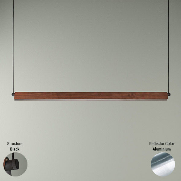 Black & Aluminium Casing Roof S130 Suspension Lamp (LED-PCB, Push ...