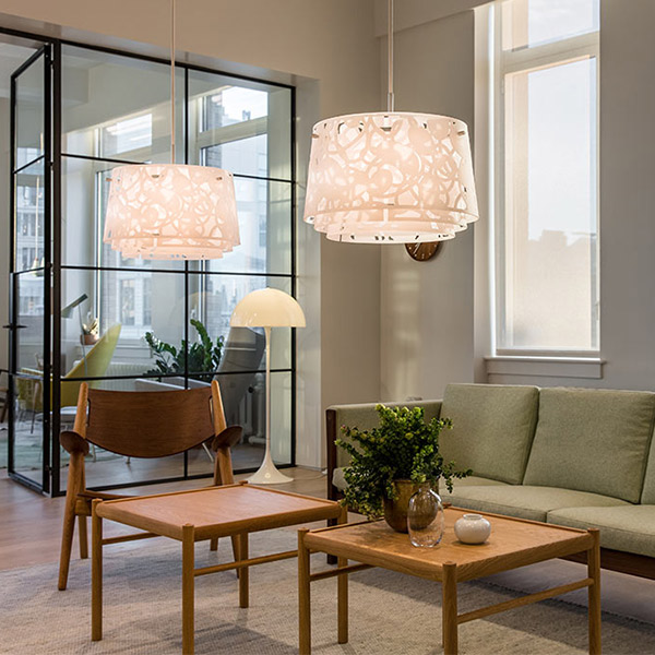 Matt White Collage 600 Suspension Lamp (LED, Non-Dimmable) by Louis ...