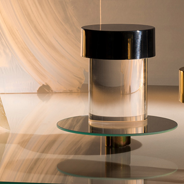 Satin Copper Last Order Clear Table Lamp (LED, With Dimmer) by Flos ...