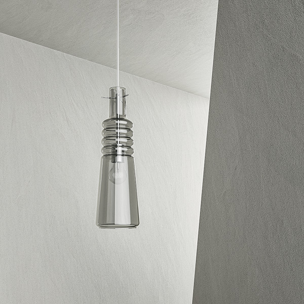 Nickel & Smoked Roll-Up Suspension Lamp (LED, Non-Dimmable) by MM ...
