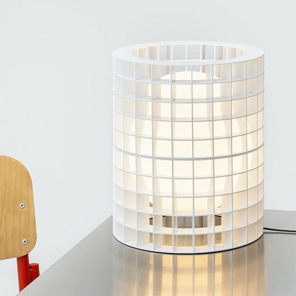 Gold & White Matrix Medium Table Lamp (LED, Dimmer Included) by ...