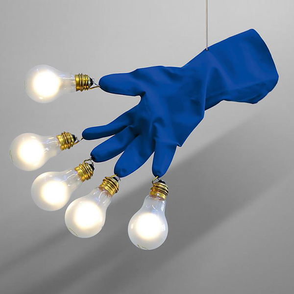 Blue Luzy Take Five Suspension Lamp (LED, Non-Dimmable) by Ingo Maurer ...