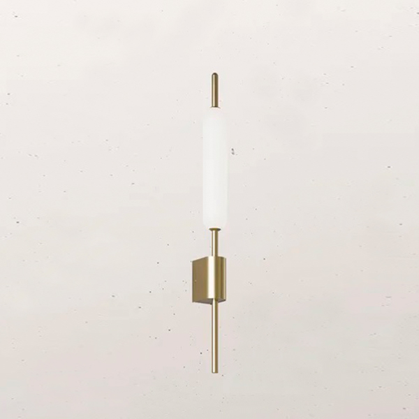 Natural Brass & White Glass Typha Wall Lamp (LED, TRIAC Dimmable) by IL ...
