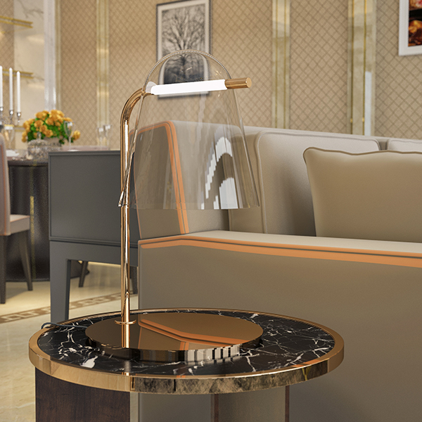Black Chrome With Black Fabric Cable Sino T3 Table Lamp (LED, Dimmable ...