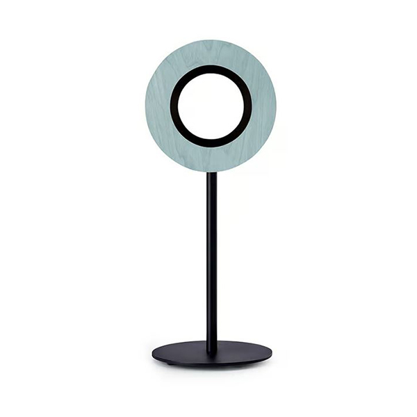 Matt Black & Sea Blue Lens Circular Table Lamp - Matt Black (LED, Dim ...
