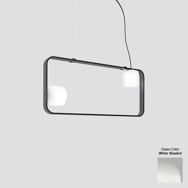 White Shaded & Charcoal Grey Groove SP 90 Suspension Lamp (LED, Phase ...