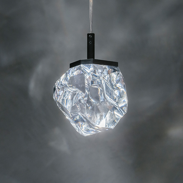 Matt Black Shard Suspension Lamp (LED, Dimmable) by LIECHT Crystal ...