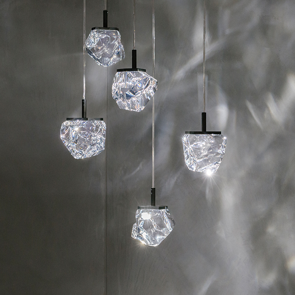 Matt Black Shard Suspension Lamp (LED, Dimmable) by LIECHT Crystal ...