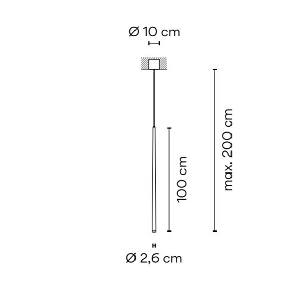 Black Slim 0925 Suspension Lamp (LED, 1-10V, Push Dimming) by Vibia ...