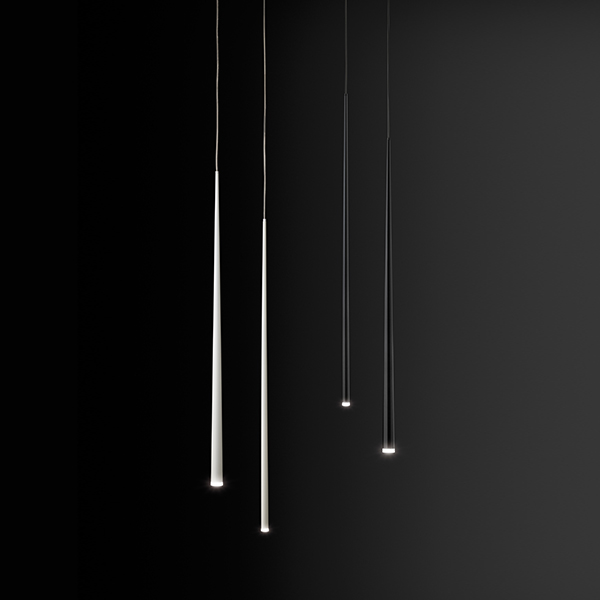 Black Slim 0925 Suspension Lamp (LED, 1-10V, Push Dimming) by Vibia ...
